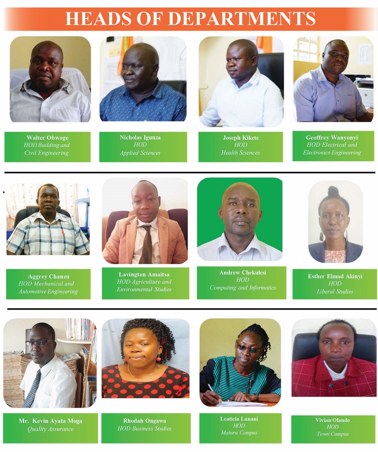 Our Departments