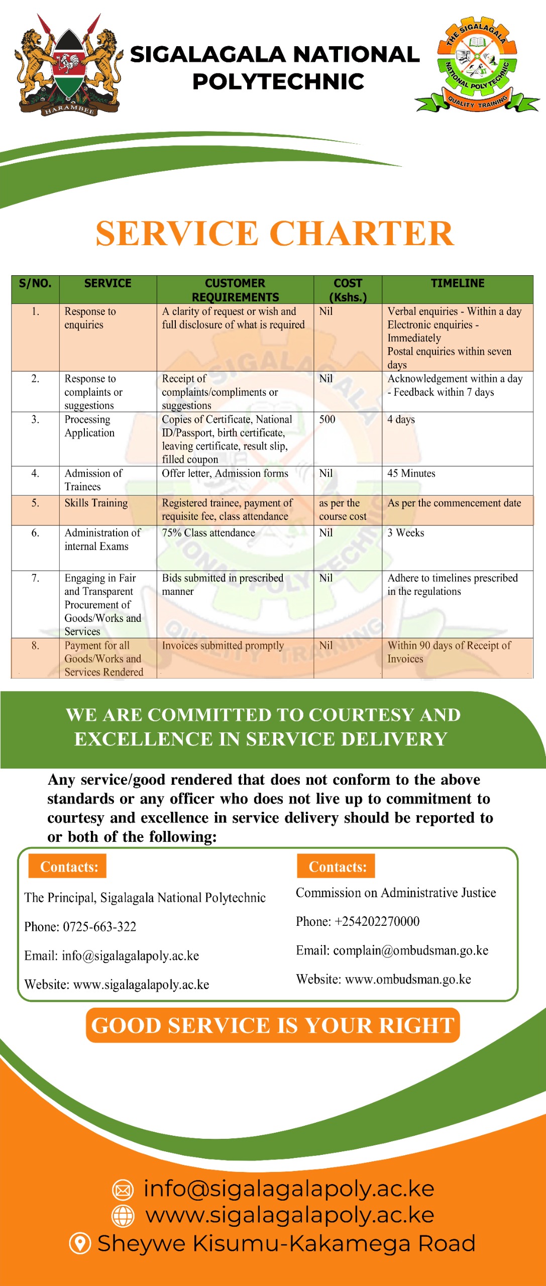 Service Delivery Charter
